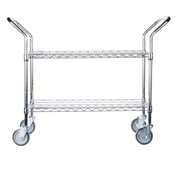 Regency 24" x 36" Two Shelf Chrome Heavy Duty Utility Cart