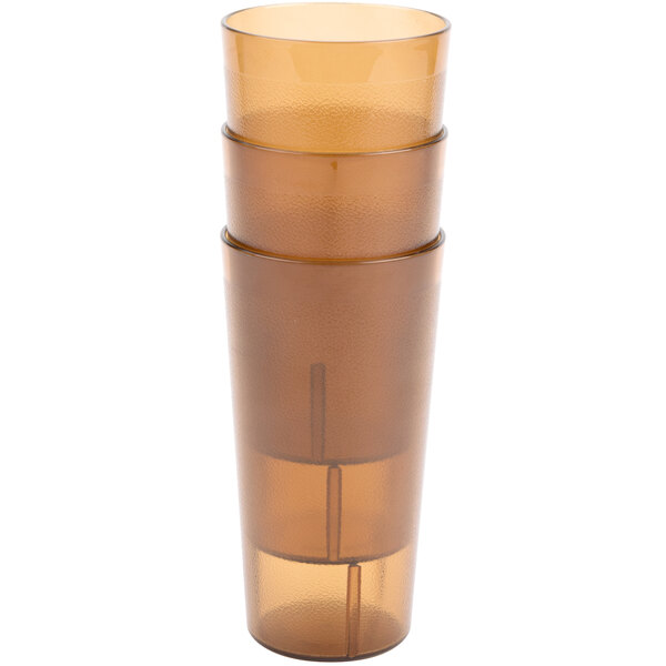 Cambro 2000P153 Colorware 22 oz. Amber Customizable SAN Plastic Tumbler ...