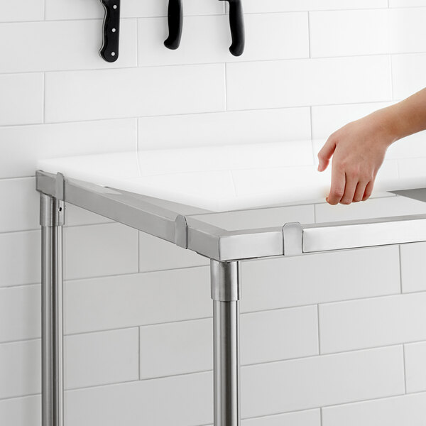 Regency 30" x 48" 14-Gauge 304 Stainless Steel Poly Top Table with 3/4 ...