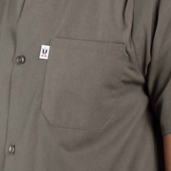 Uncommon Chef 0920 Olive Green Customizable Classic Short Sleeve Cook ...