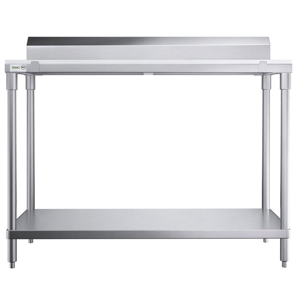 Regency 24" x 48" 14-Gauge 304 Stainless Steel Poly Top Table with 3/4 ...
