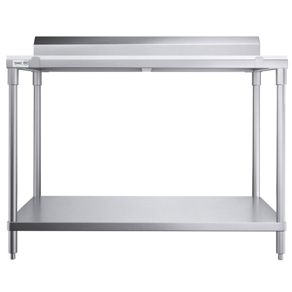 Regency 30" x 48" 14-Gauge 304 Stainless Steel Poly Top Table with 3/4 ...