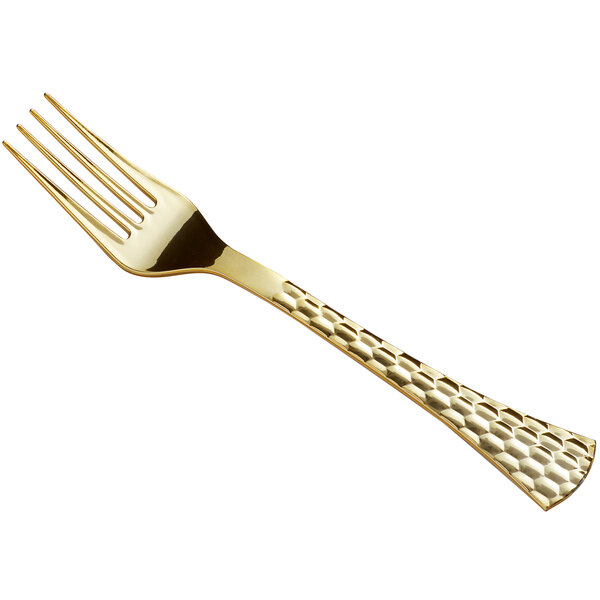 Visions 7 1/4" Brixton Heavy Weight Gold Plastic Fork - 400/Case