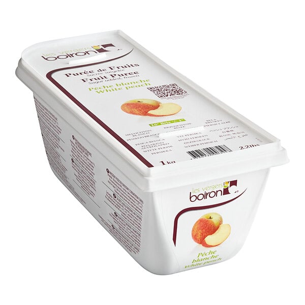 Les Vergers Boiron 2.2 lb. White Peach 100% Fruit Puree - 6/Case