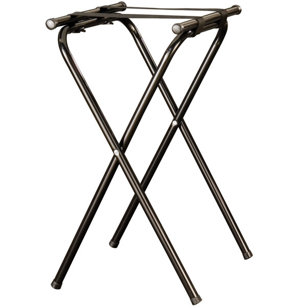 American Metalcraft 31" Black Chrome Deluxe Folding Tray Stand