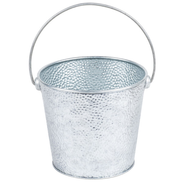 Tablecraft GT87 Galvanized Steel Beverage Bucket / Pail - 8" x 7"