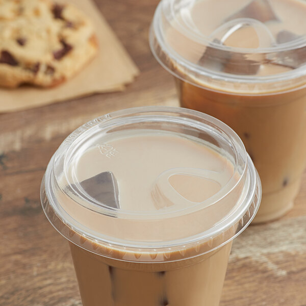 Choice 9, 12, 16, 20, and 24 oz. Clear Sip-Through Lid with Extra-Wide ...