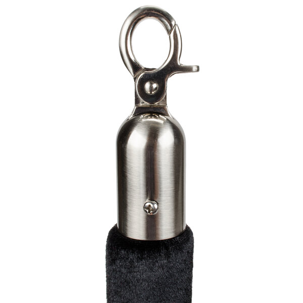 Aarco Black 8' Stanchion Rope with Satin Ends for Rope Style Crowd ...