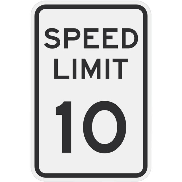 Lavex "Speed Limit 10" MPH High Intensity Prismatic Reflective Black ...