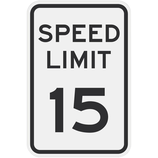 Lavex "Speed Limit 15" MPH Diamond Grade Reflective Black Aluminum Sign ...