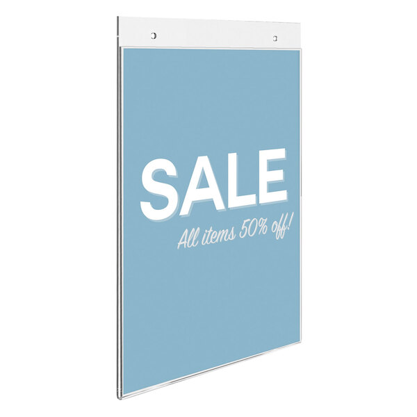 Deflecto 68201 Classic Image 8 1/2" x 11" Vertical Wall-Mounted Sign Holder