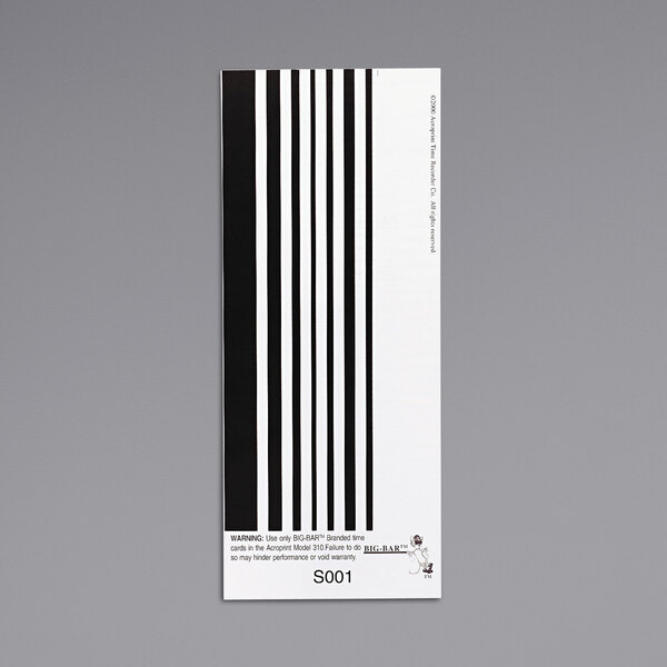 Acroprint 096103080 Weekly Time Card - 200/Pack