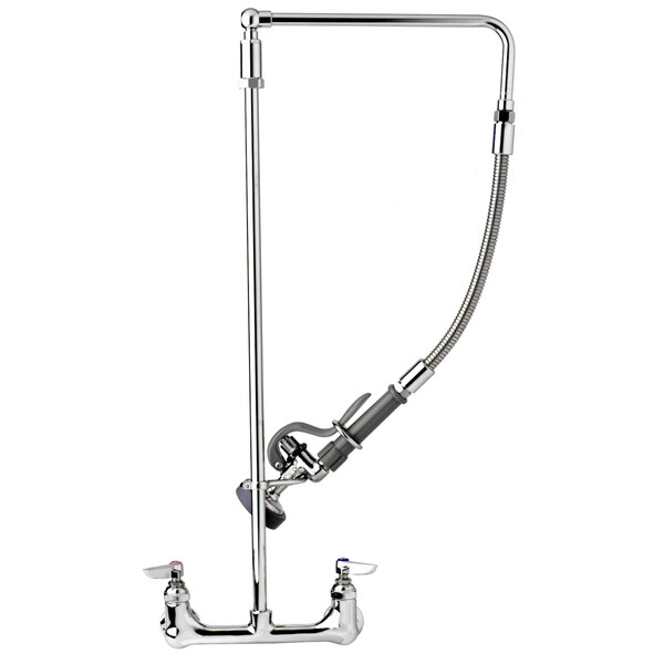 T&S B-0131 Wall Mounted 29 7/8" High Pre-Rinse Faucet with Adjustable 8 ...