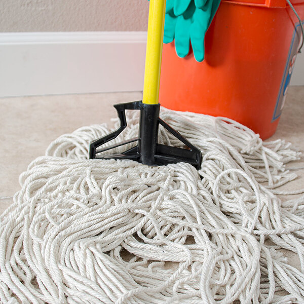 Carlisle Sparta 4166404 60" Yellow Fiberglass Quik-Release Mop Handle ...