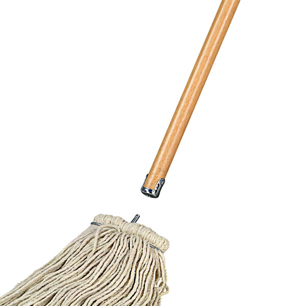 Carlisle Flo Pac 4034500 60" Wooden Mop Handle with Metal Threads