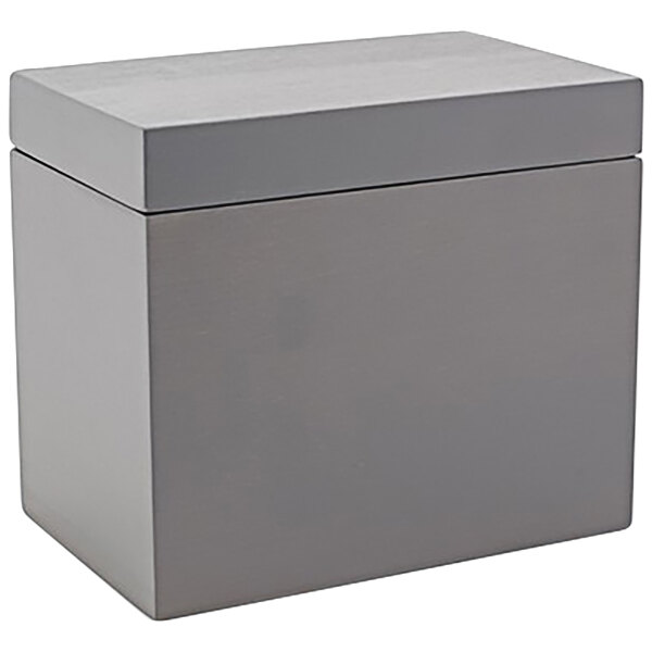 room360 2 Qt. Smoke Rectangular Bamboo Ice Bucket with Lid - 2/Case