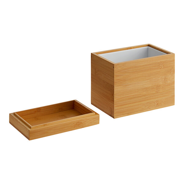 room360 RIB015BBB20 Bali 2 Qt. Natural Finish Rectangular Bamboo Ice ...