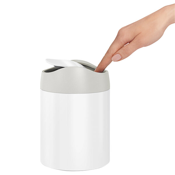 simplehuman CW2079 0.4 Gallon / 1.5 Liter White Stainless Steel ...