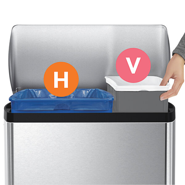 simplehuman CW0271MC 9-12 Gallon 30 Micron 13 5/8" x 9 1/8" Code K Blue ...