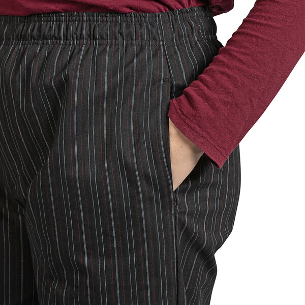 Uncommon Chef 4003 Unisex Red / White Pinstripe Customizable Yarn-Dyed ...