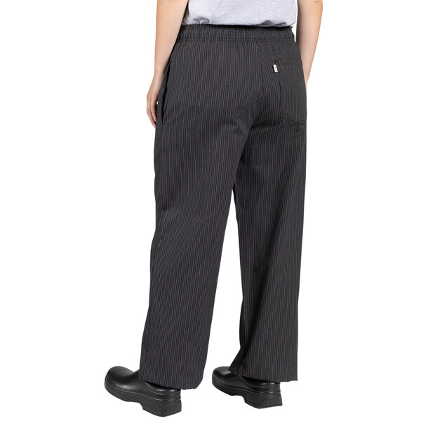 Uncommon Chef 4003 Unisex Gray Triple Pinstripe Customizable Yarn-Dyed ...