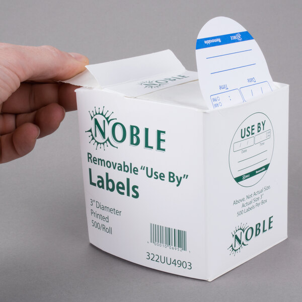 Noble Products 3" Use By Round Removable Label with Dispenser Carton ...