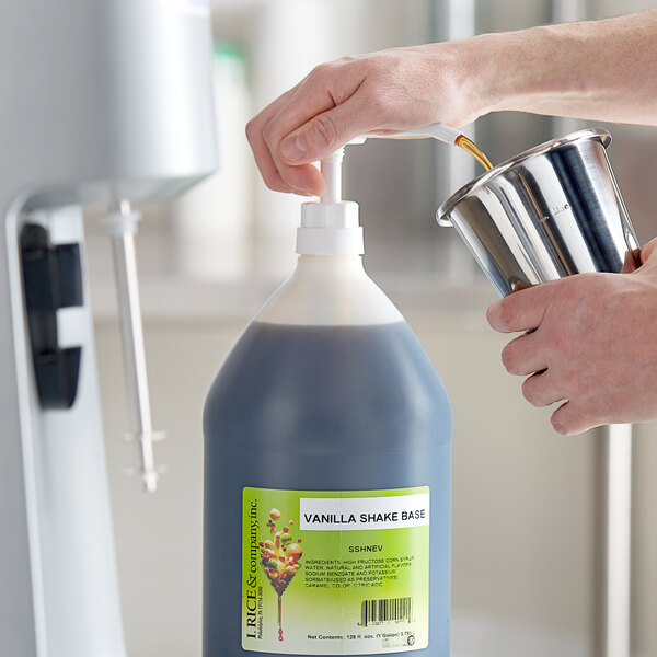 I. Rice 1 Gallon Vanilla Milkshake Base Syrup - 4/Case
