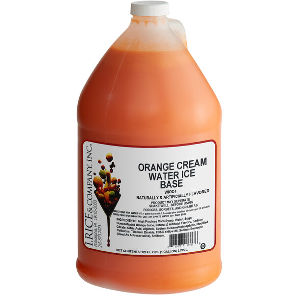 I. Rice 1 Gallon Orange Cream Water Ice Base