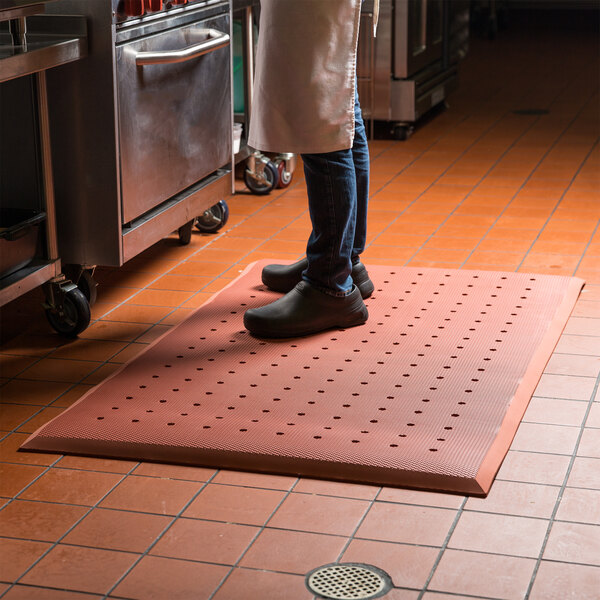 Cactus Mat 5000-R35 VIP Red Cloud 3' x 5' Red Grease-Proof Rubber Floor ...