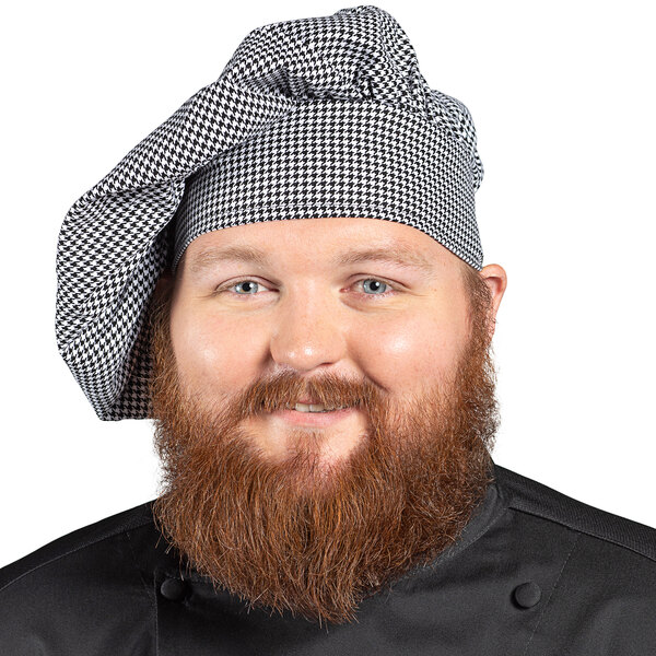 Uncommon Chef Houndstooth Customizable Twill Chef Hat 0150