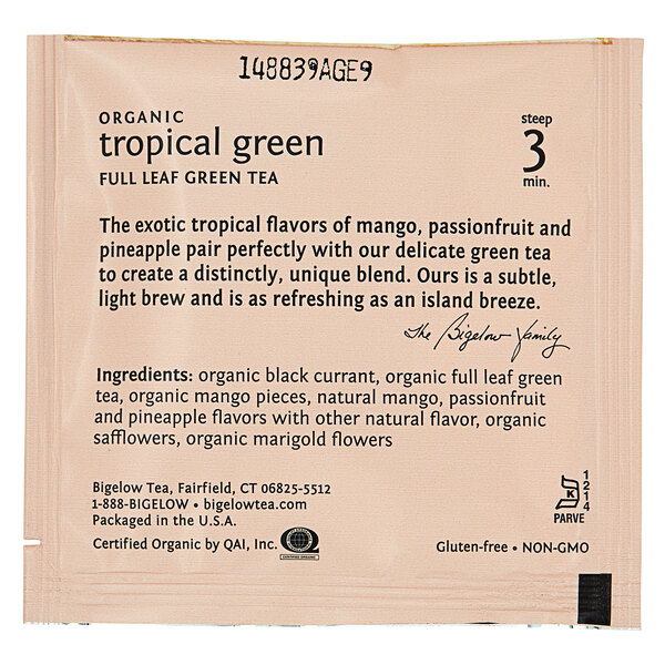 Steep Cafe By Bigelow Organic Green Paradise Green Tea Pyramid Sachets ...