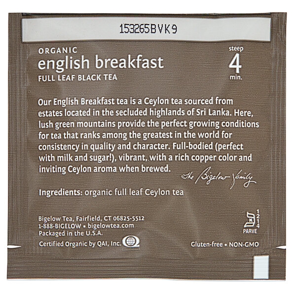 Steep Cafe By Bigelow Organic English Breakfast Tea Pyramid Sachets ...