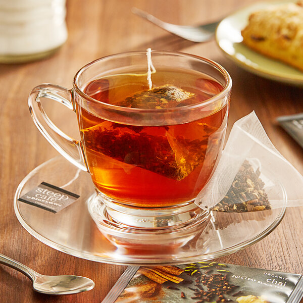 Steep Cafe By Bigelow Organic Chai Black Tea Pyramid Sachets - 50/Case