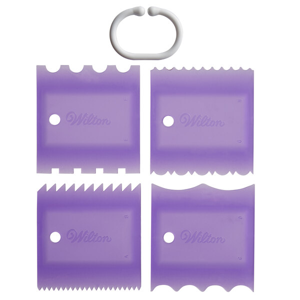 Wilton 417-7551 2 1/4" Plastic Decorating and Icing Comb Set - 4/Pack