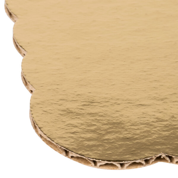 18 3/4" x 13 3/4" Gold Laminated Rectangular Corrugated 1/2 Sheet Cake ...