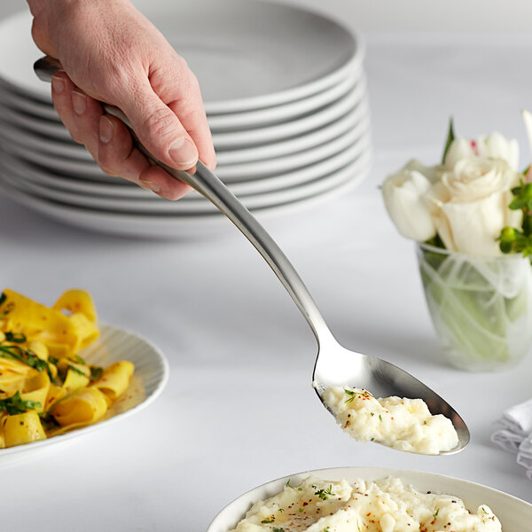 Tablecraft 5333 Dalton 13 3/4" 18/8 Stainless Steel Solid Serving Spoon