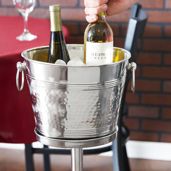 American Metalcraft O2BWB 7 Qt. Stainless Steel 2 Bottle Wine Bucket