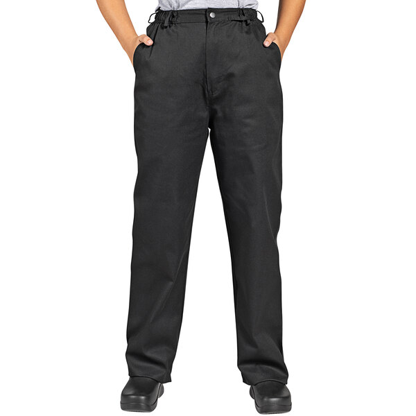 Uncommon Chef 4020 Unisex Black Customizable Executive Chef Pants - S