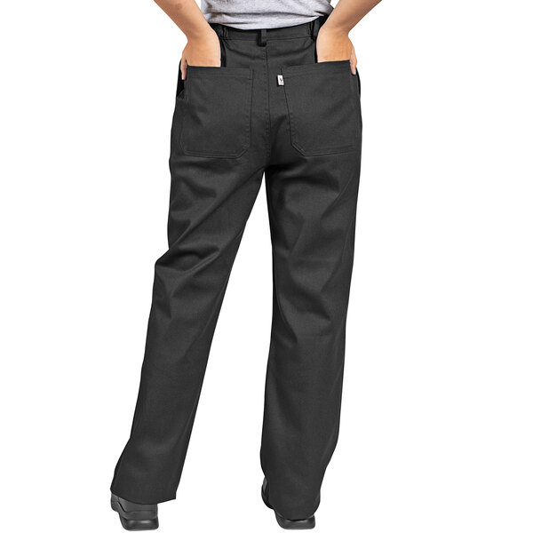 Uncommon Chef 4020 Unisex Black Customizable Executive Chef Pants - S