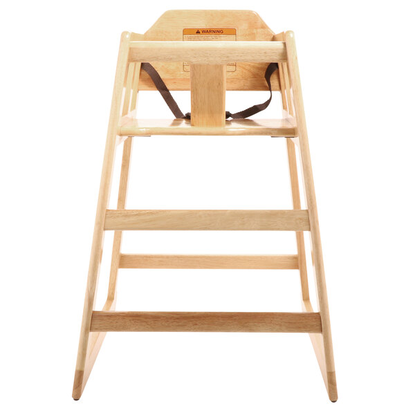 GET HC-100-MOD-N-1 Stackable Hardwood High Chair with Natural Finish ...