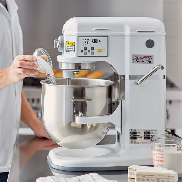 Avantco MIX8WH White 8 Qt. Bowl Lift Countertop Mixer with Standard ...