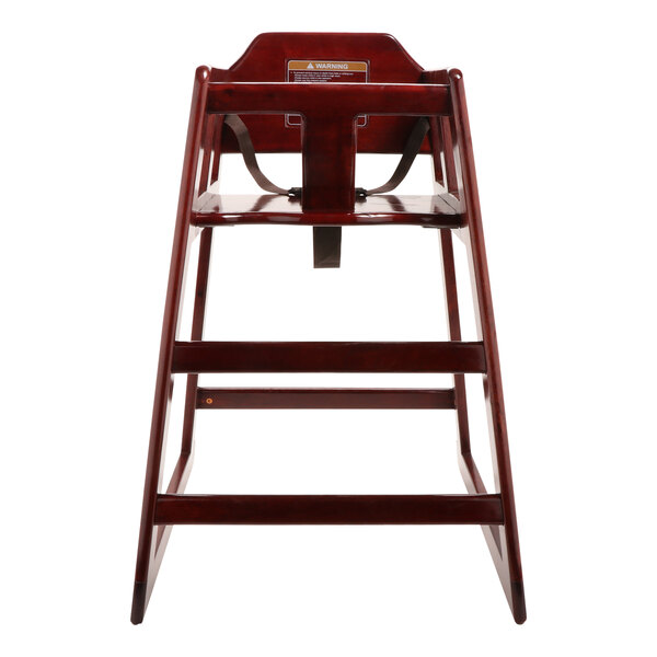 GET HC-100-MOD-M-KD-1 Stackable Hardwood High Chair with Mahogany ...
