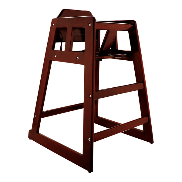 GET HC-100-MOD-M-KD-1 Stackable Hardwood High Chair with Mahogany ...