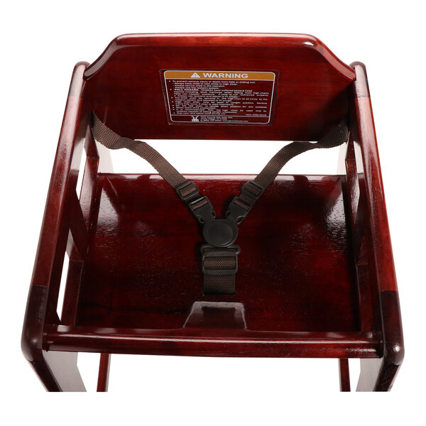 GET HC-100-MOD-M-KD-1 Stackable Hardwood High Chair with Mahogany ...