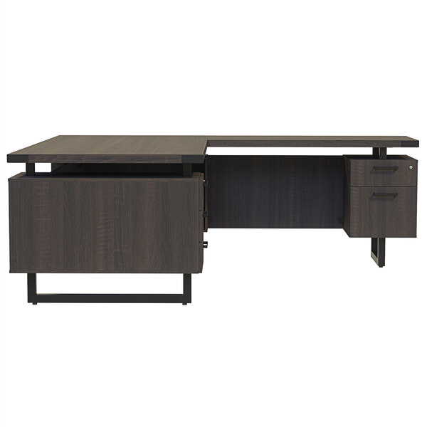 Safco MRLSBF7236STO Mirella 72" x 78" Southern Tobacco L-Shaped Desk ...