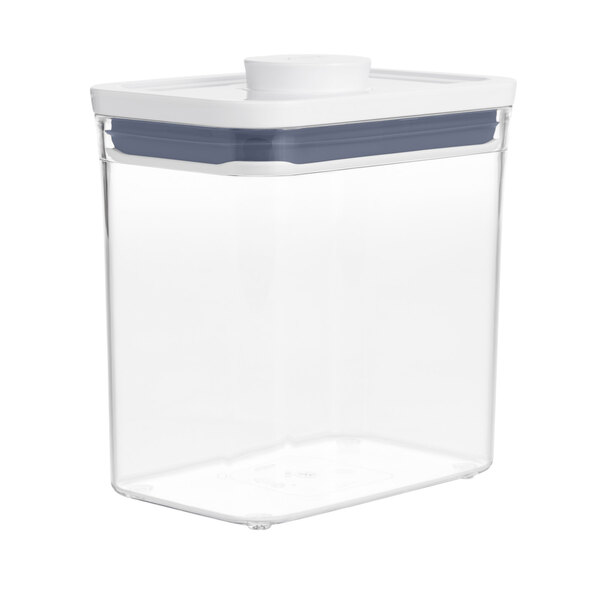 OXO Good Grips 1.7 Qt. Clear Rectangular SAN Plastic Food Storage Container with White POP Lid