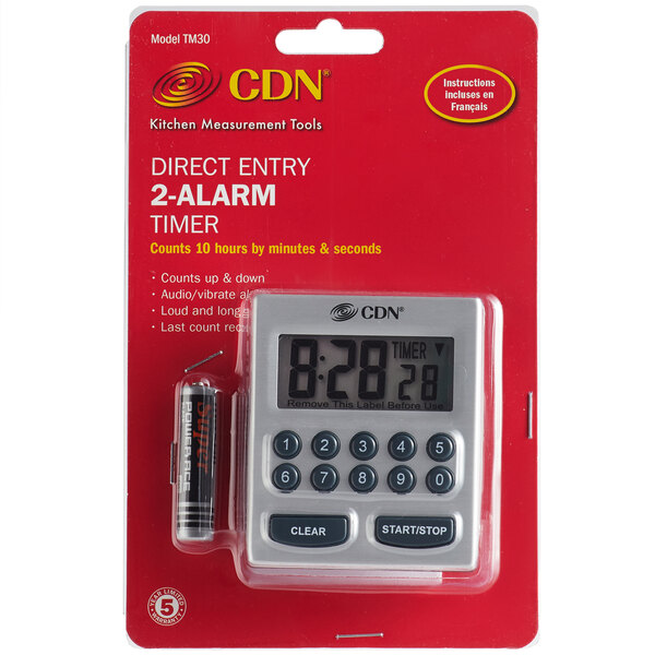 CDN TM30 Direct Entry 2-Alarm Digital 10 Hour Kitchen Timer