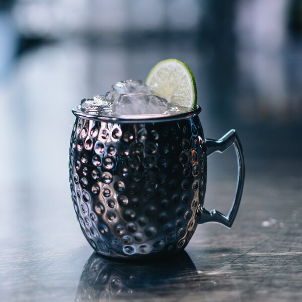 Arcoroc FK493 16 oz. Hammered Black Moscow Mule Mug by Arc Cardinal ...