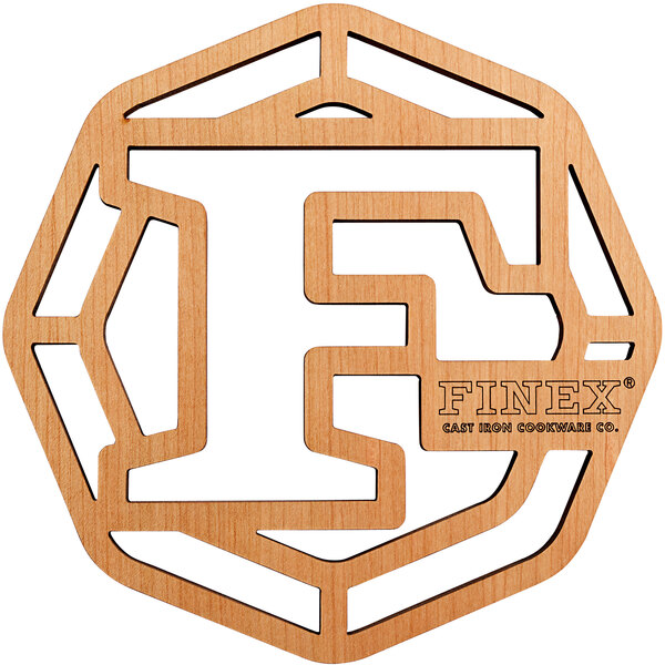 FINEX TR8-10001 8" FINEX Logo Cherry Wood Trivet