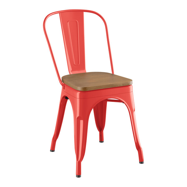Lancaster Table & Seating Alloy Series Ruby Red Indoor Cafe Chair with ...